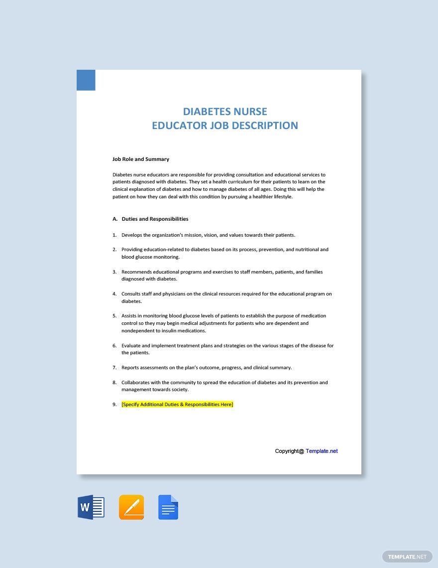 Diabetes Action Plan Template - Google Docs, Word, Apple Pages ...