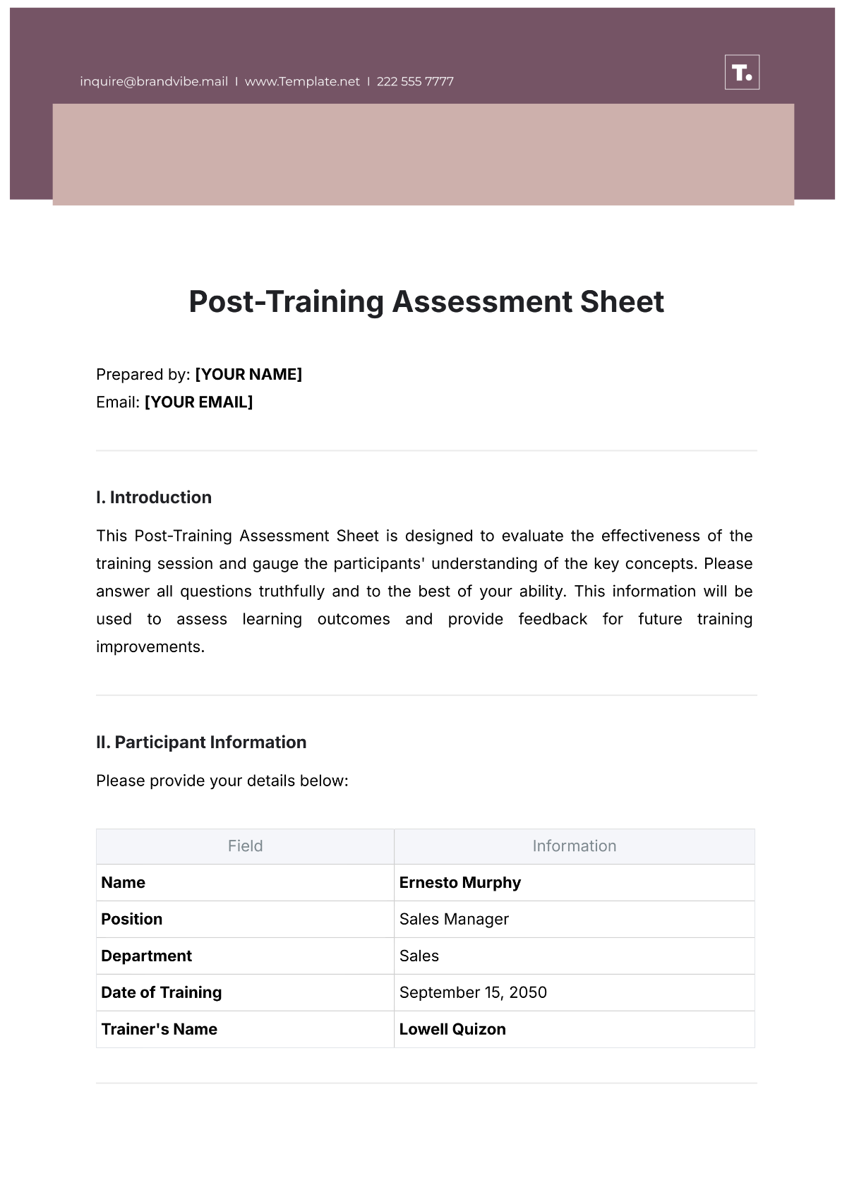 Free Assessment Sheet Templates Editable And Printable