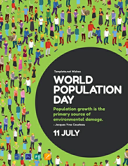 Free World Population Day Greeting Card Template