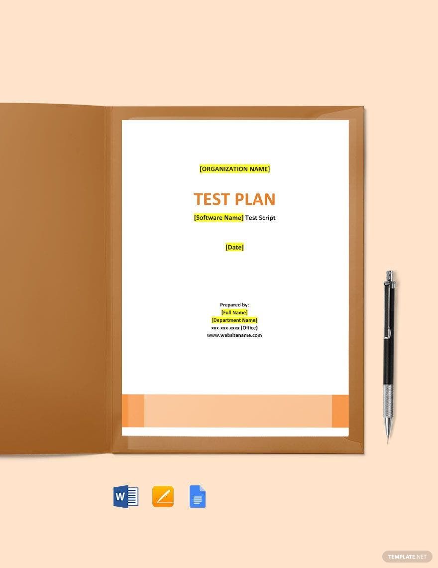 Test Script Template Google Docs Word Apple Pages Template