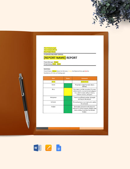 Sample IT Service Report Template - Google Docs, Word | Template.net