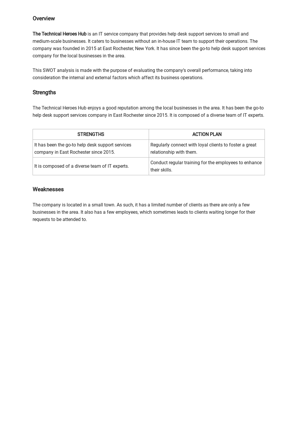 Minimal IT Swot Analysis Template - Google Docs, Word, Apple Pages ...