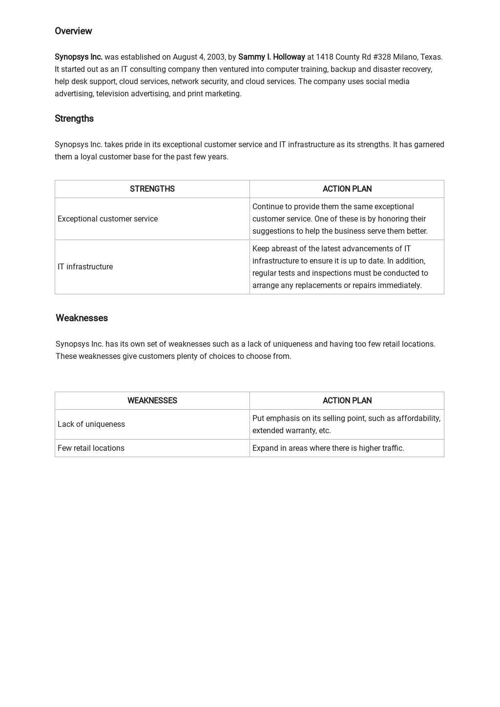 Free General IT Swot Analysis Template - Google Docs, Word, Apple Pages ...