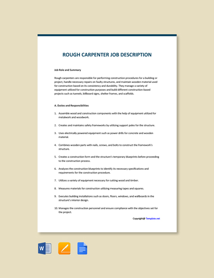 Carpenter Job Information