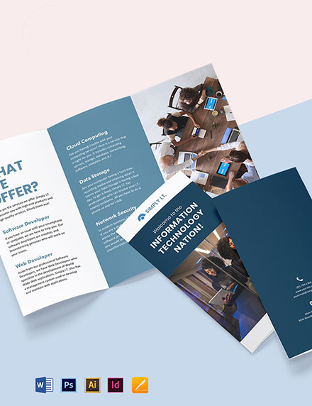 Tri-Fold Software Company Brochure Template
