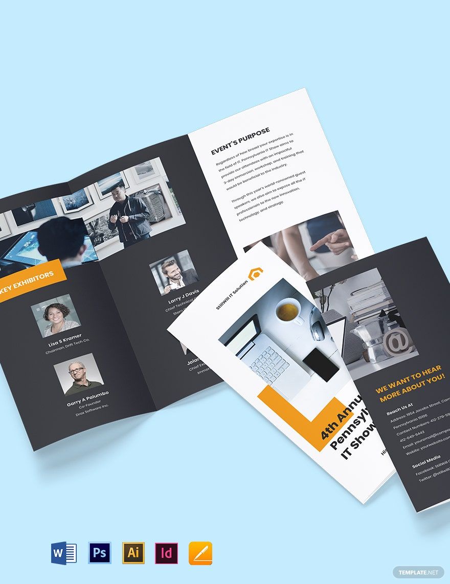 Free Tri Fold IT Show Brochure Template Download In Word Google Docs 