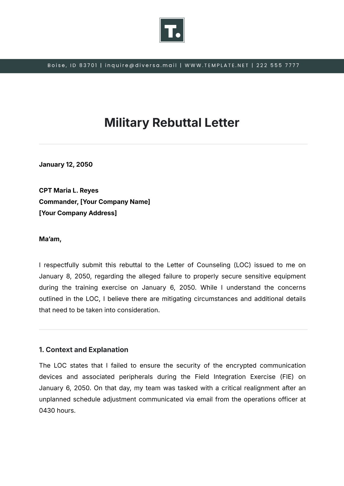 Free Rebuttal Letter Templates Editable And Printable