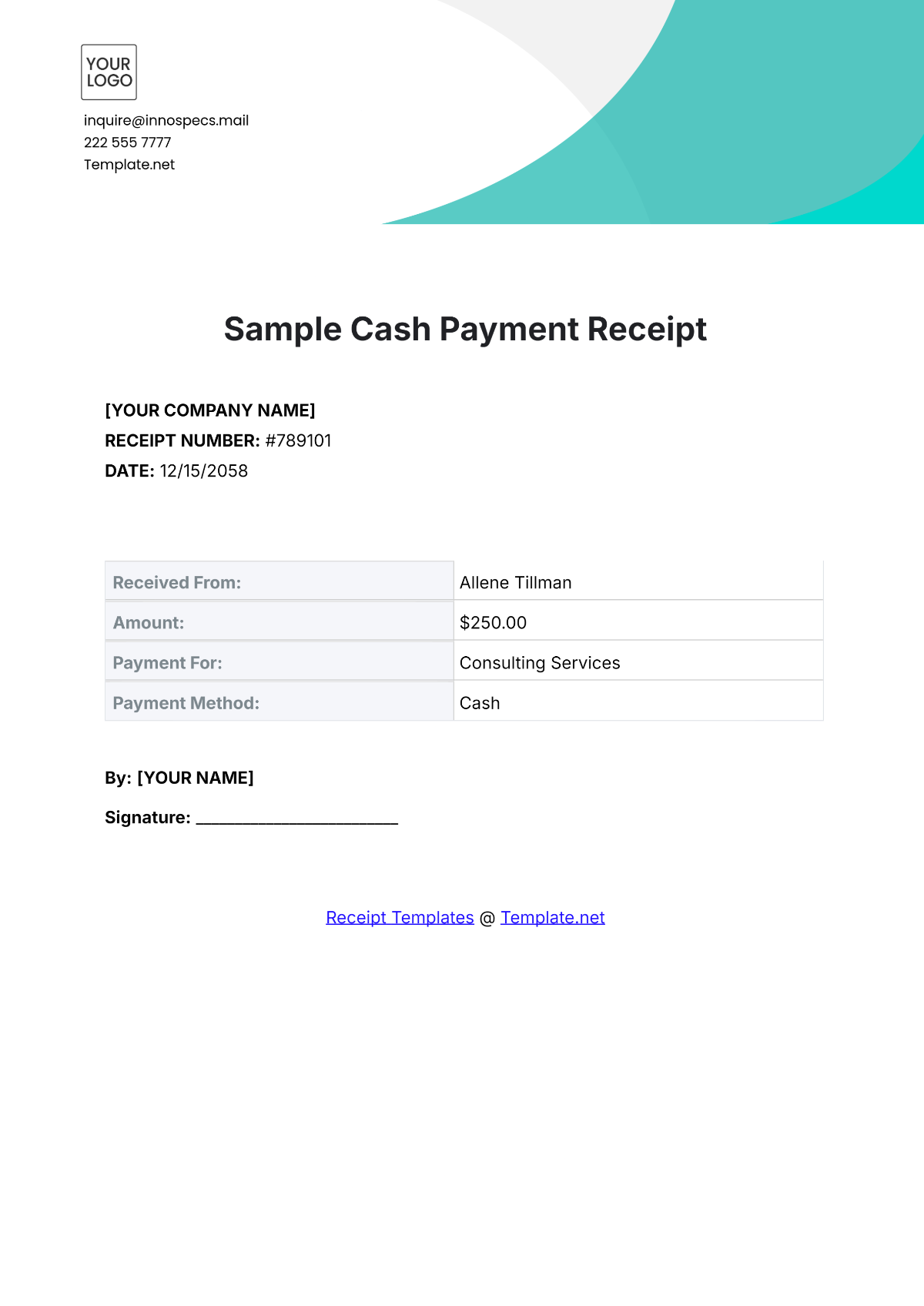 Free Payment Receipt Templates Editable And Printable