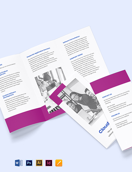 Free Bi-Fold Creative Software Brochure Template - Illustrator ...