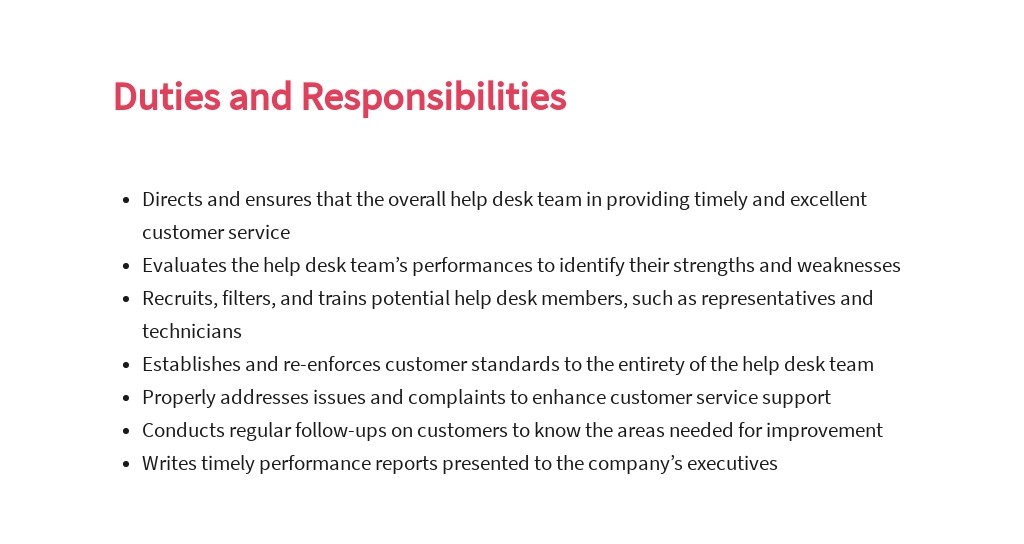 Help Desk Job Description FREE Help Desk Analyst Job Ad Description Template Word Judy 