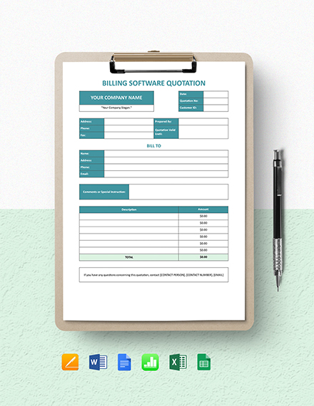 Free Sample Software Quotation Template - Google Docs, Google Sheets ...