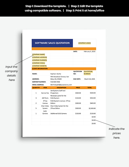 Free Sample Software Quotation Template - Google Docs, Google Sheets ...