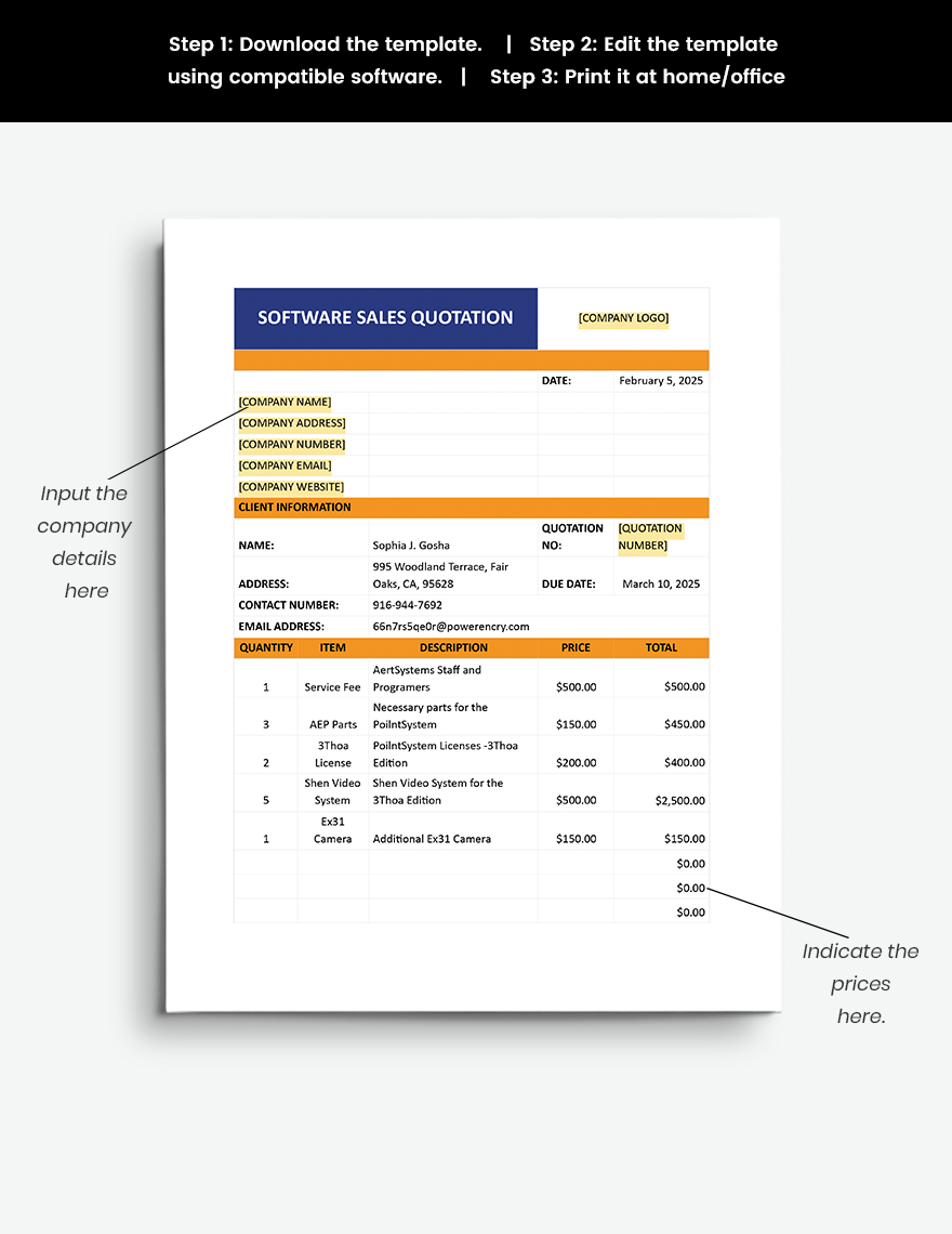 Free Free Software Sales Quotation Template - Google Docs, Google ...