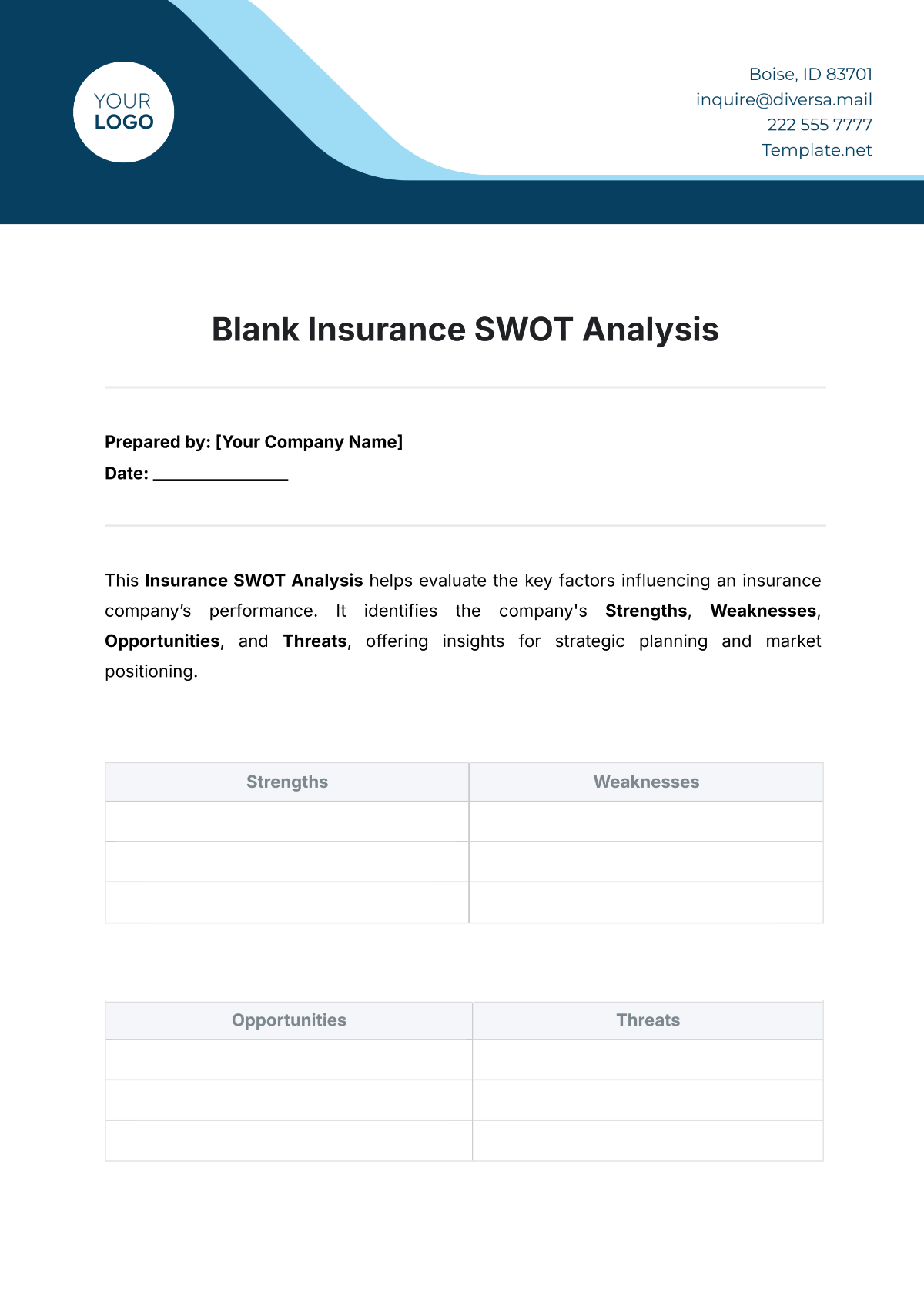 Free Swot Analysis Templates Editable And Printable Free Swot Analysis Templates Editable And Printable