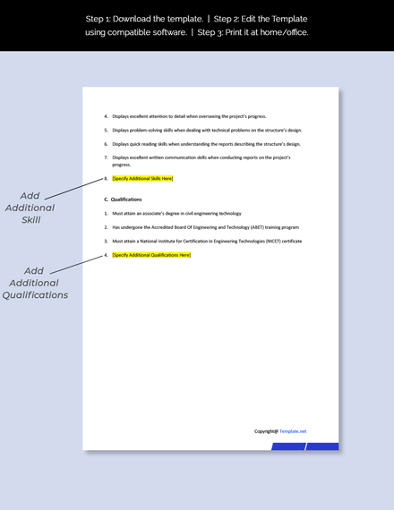 FREE Civil Engineering Technologist Job Ad And Description Template free-civil-engineering-technologist-job-ad-and-description-template