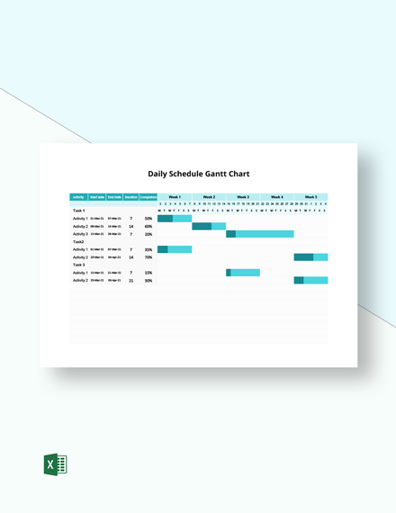 Daily Schedule Gantt Chart Template
