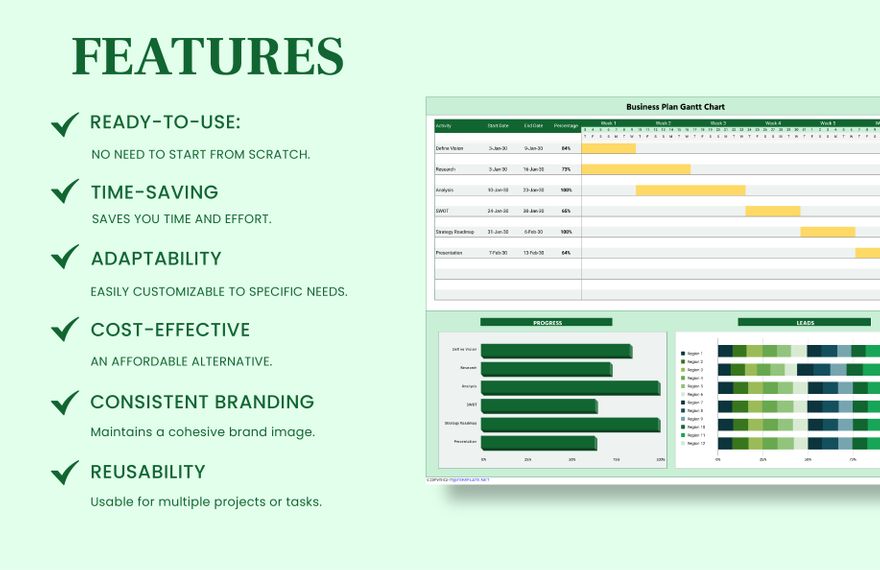 Business Plan Gantt Chart Template - Download in Excel, Google Sheets ...