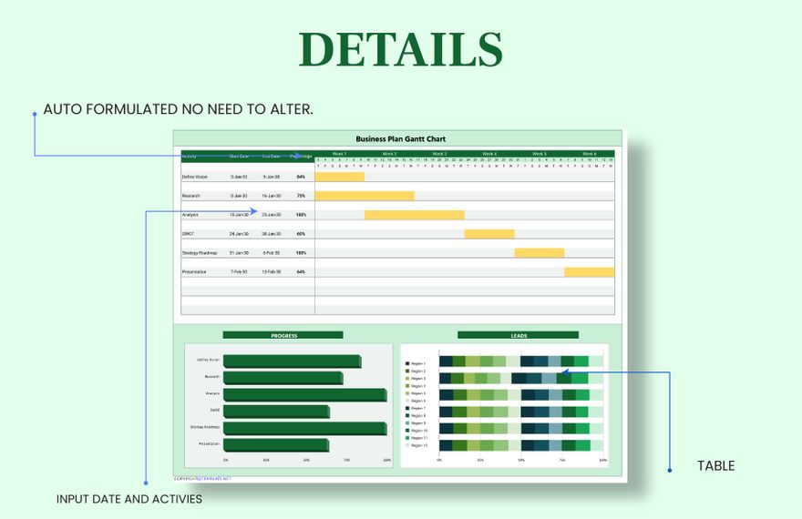 Business Plan Gantt Chart Template - Download in Excel, Google Sheets ...