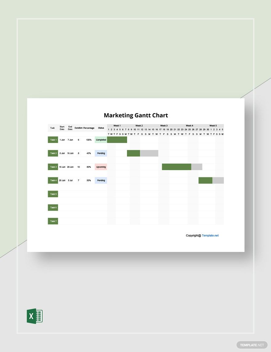 Marketing Gantt Chart Excel Templates Spreadsheet Free Download 