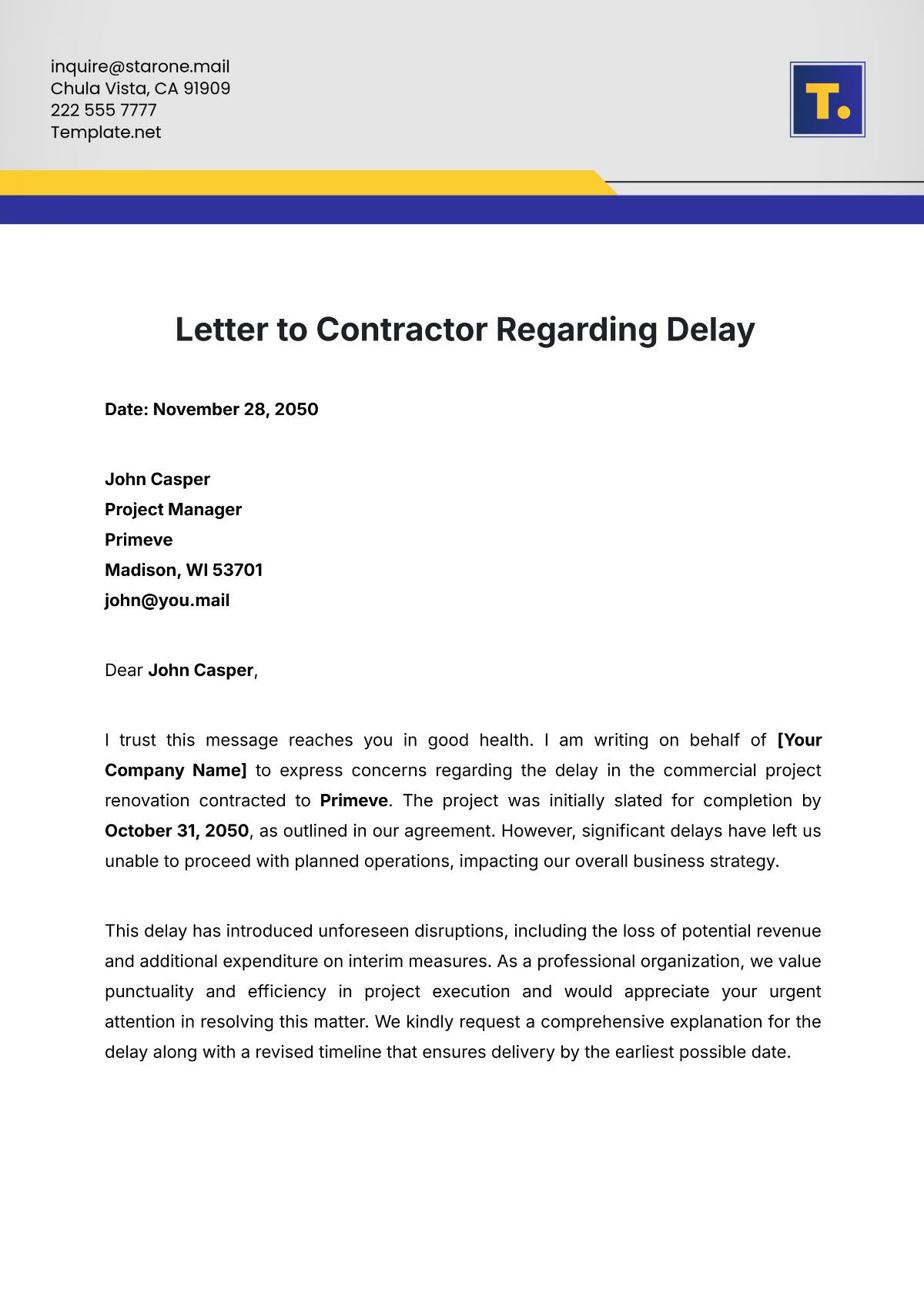 Notice Of Delay Letter To Contractor Template Word Free Infoupdate Notice Of Delay Letter To Contractor Template Word Free Infoupdate