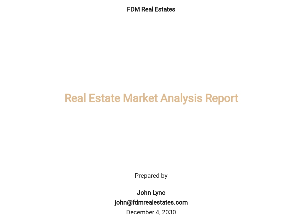 FREE Real Estate Market Report - Word | Google Docs | Apple (MAC) Pages