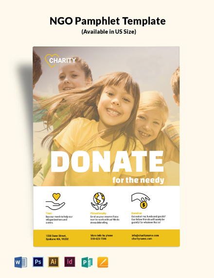 NGO Rack Card Template - Illustrator, InDesign, Word, PSD, Publisher ...