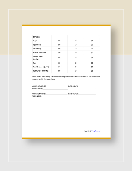 Free Basic Real Estate Statement Template - Google Docs, Word ...