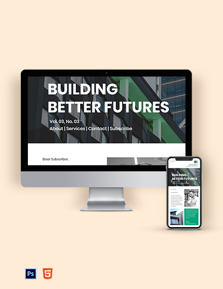 Free Sample Contractor Newsletter Template - HTML5, PSD | Template.net