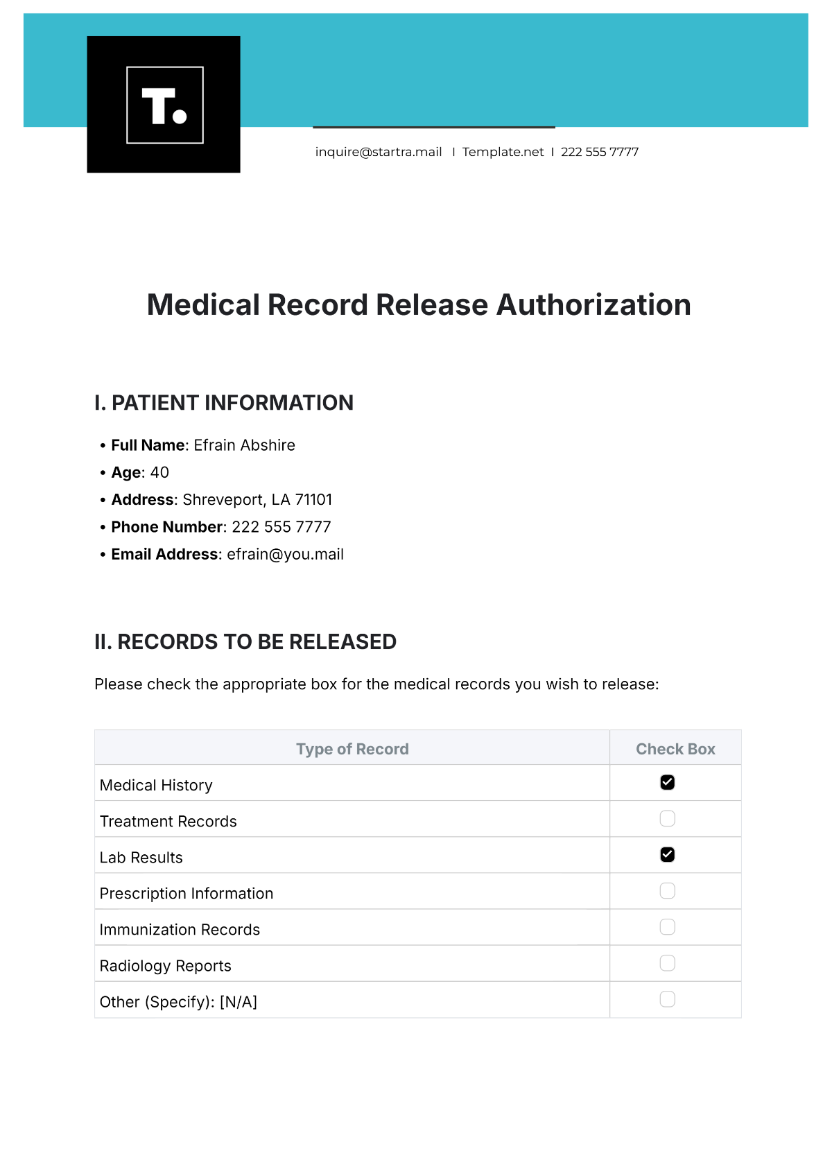 Free Medical Record Templates To Edit Online
