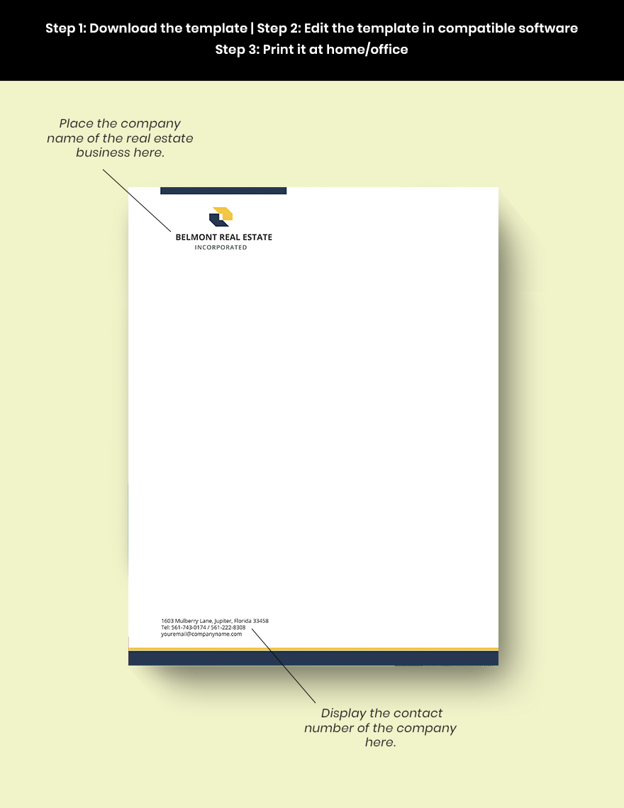 Real Estate Agent Letterhead Template - Google Docs, Word | Template.net