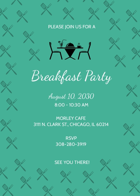 Free Formal Breakfast Invitation Template - Illustrator, Word, Outlook ...