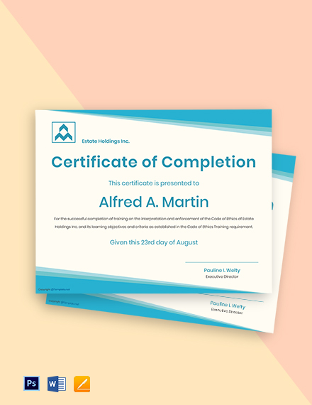 FREE Simple Real Estate Certificate - Word | PSD | Apple (MAC) Pages ...