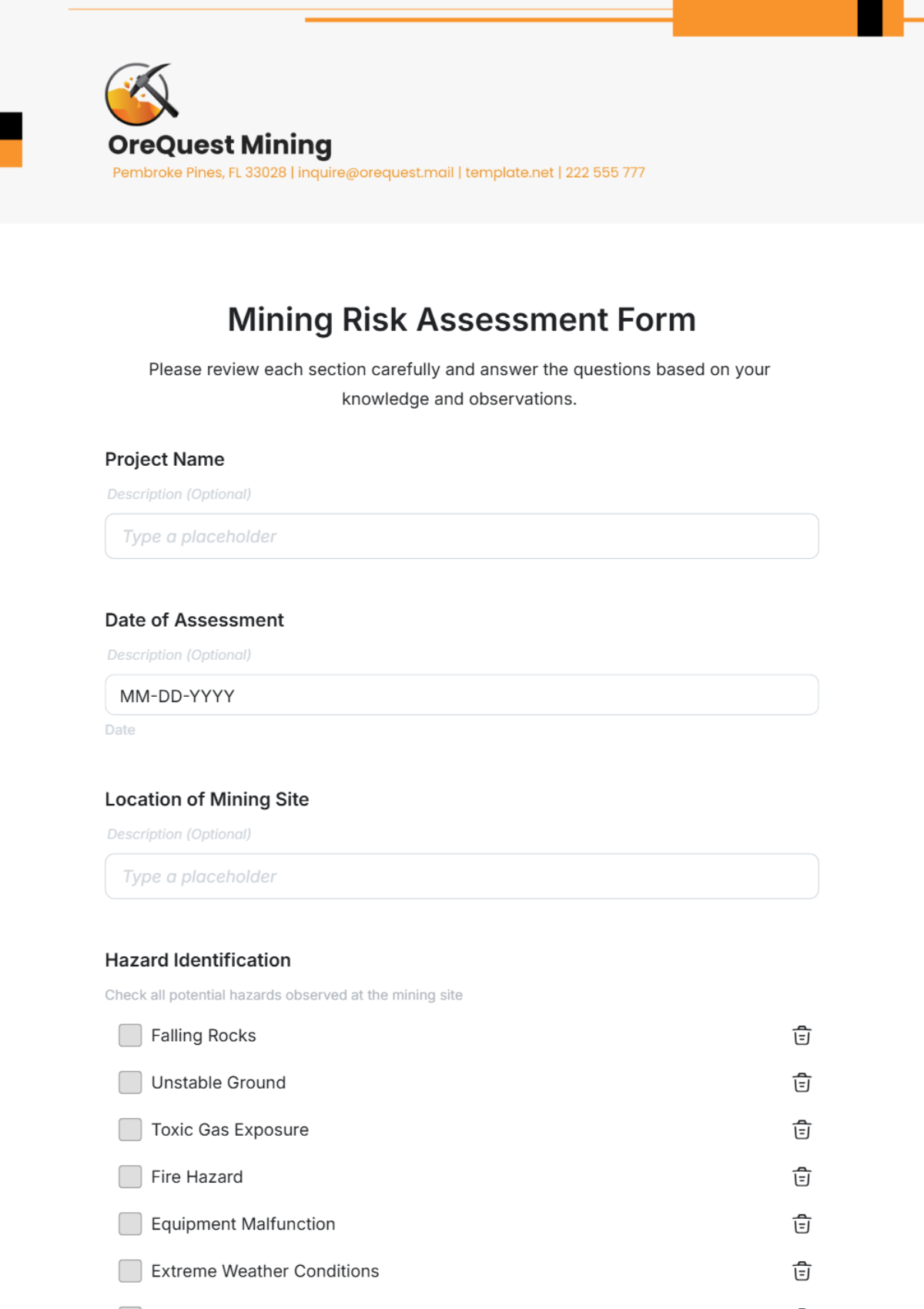 FREE Mining Templates Examples Download In Null FREE Mining Templates Examples Download In Null