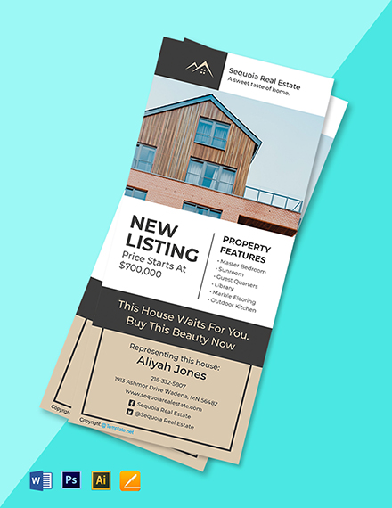 Free Elegant Real Estate Rack Card Template