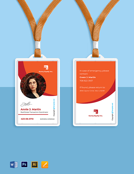 Optical Store ID Card Template