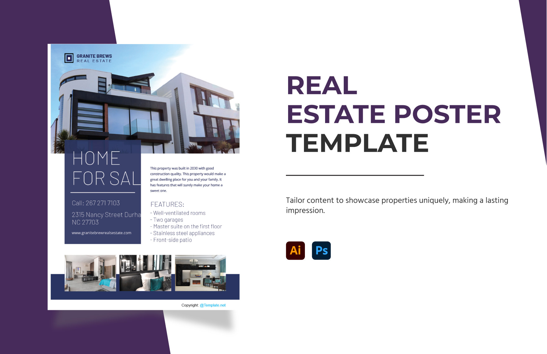 Real Estate Poster Template - Download in Illustrator, PSD | Template.net