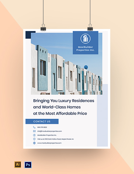 Real Estate Poster Template - Illustrator, PSD | Template.net