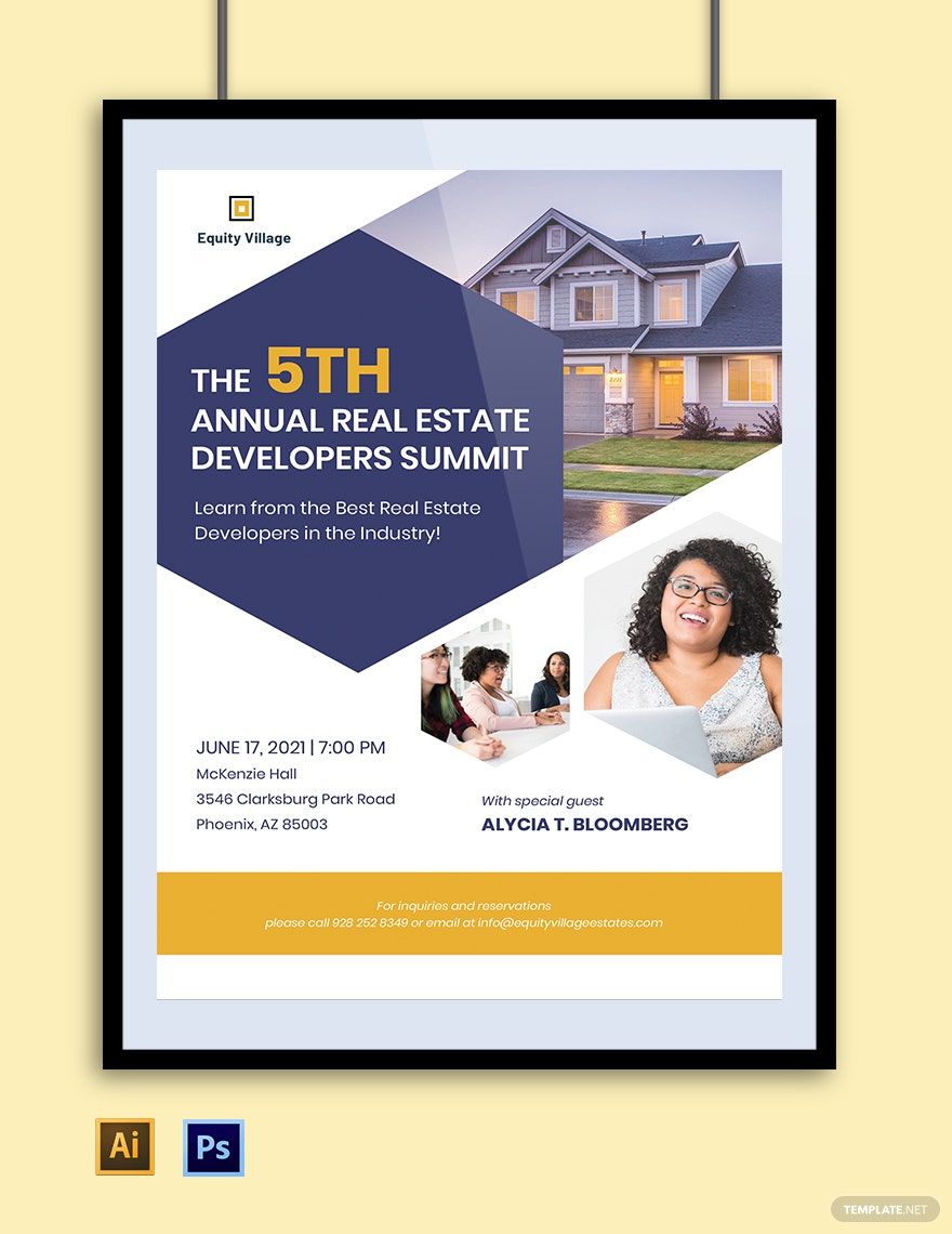 Real Estate Advertising Poster Template - Illustrator, Apple Pages, PSD ...