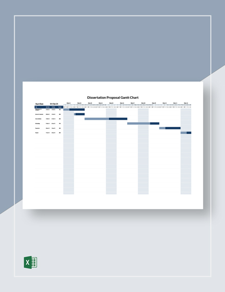 Sample Dissertation Gantt Chart Template - Excel