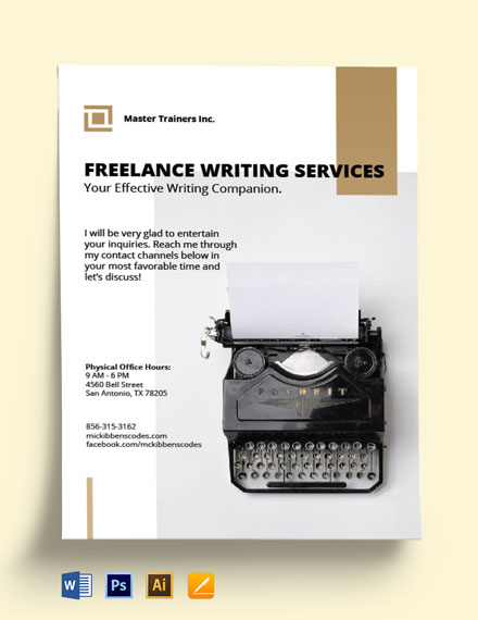 Sample Freelance Flyer Template - Illustrator, Word, Apple Pages, PSD ...