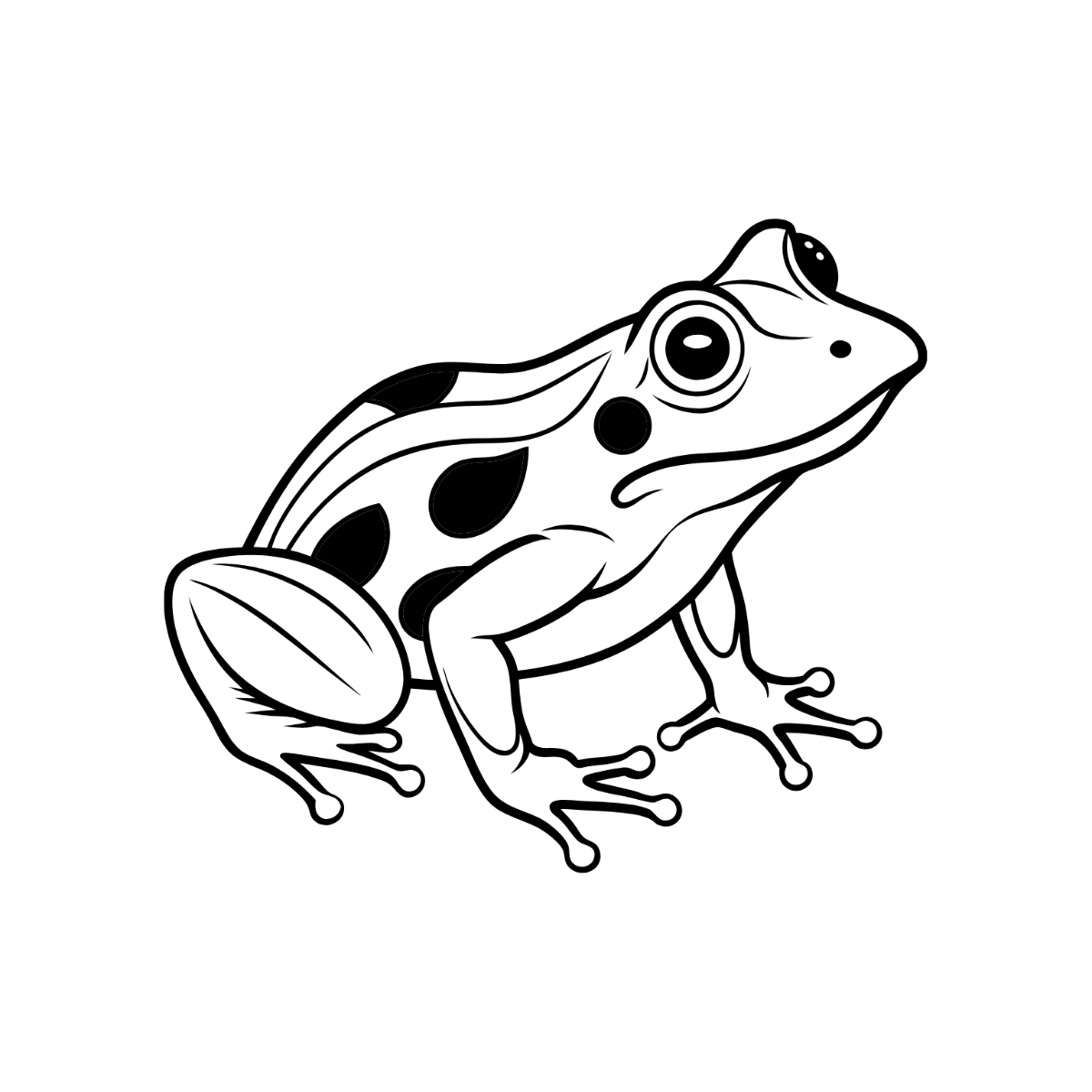 Frog Black And White Clipart