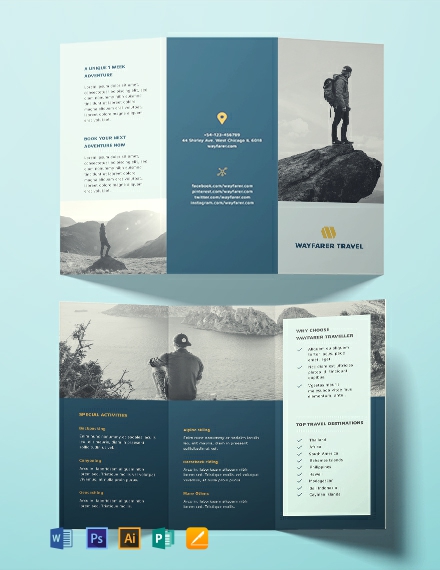 Travel Brochure Template Illustrator Word Apple Pages PSD 