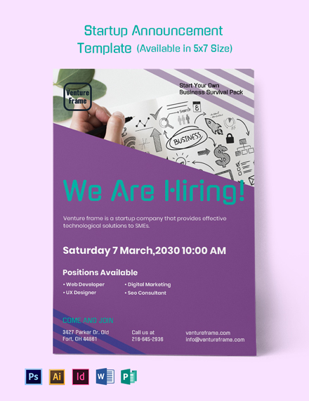 Tech Startup Announcement Template - Download in Word, Illustrator, PSD ...