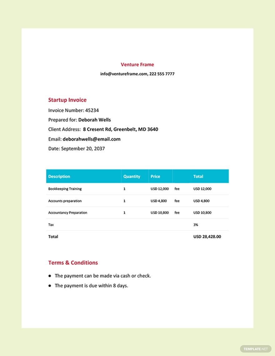 Free Invoice Financing Startup Template - Google Docs, Google Sheets ...