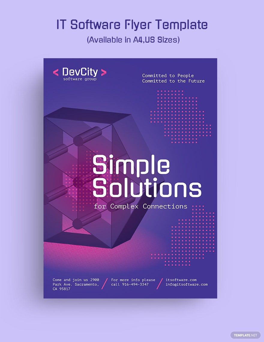 Creative Software Company Flyer Template - Illustrator, InDesign, Word ...