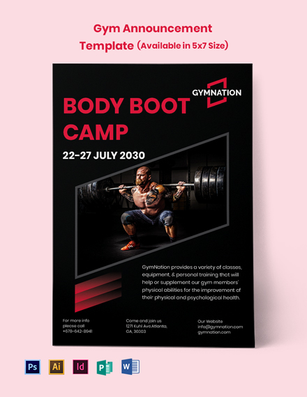 Gym Opening Invitation Template [Free PDF] - Word (DOC) | PSD | Apple ...