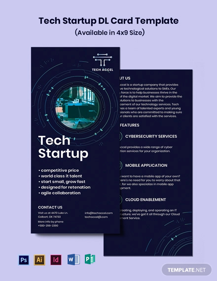 Startup Company DL Card Template - Word | Template.net