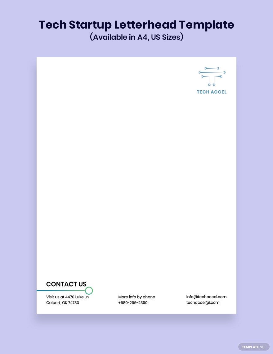 Tech Start-up Letterhead Template - Illustrator, Word, Apple Pages, PSD ...