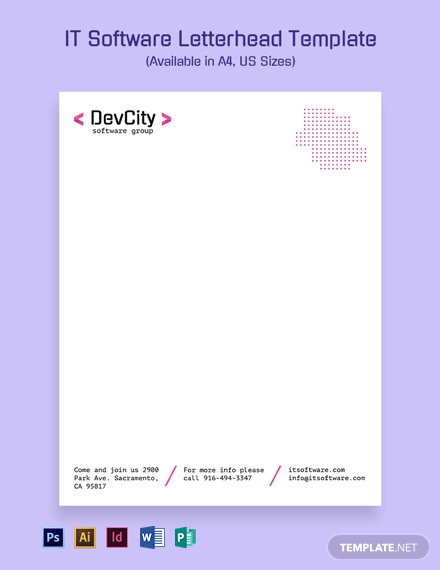 Free Sample Software Company Letterhead Template - Google Docs, Word ...