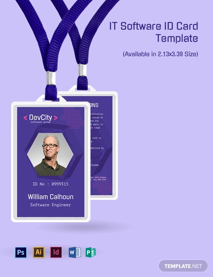Sample Software Company ID Card Template - Google Docs, Illustrator ...